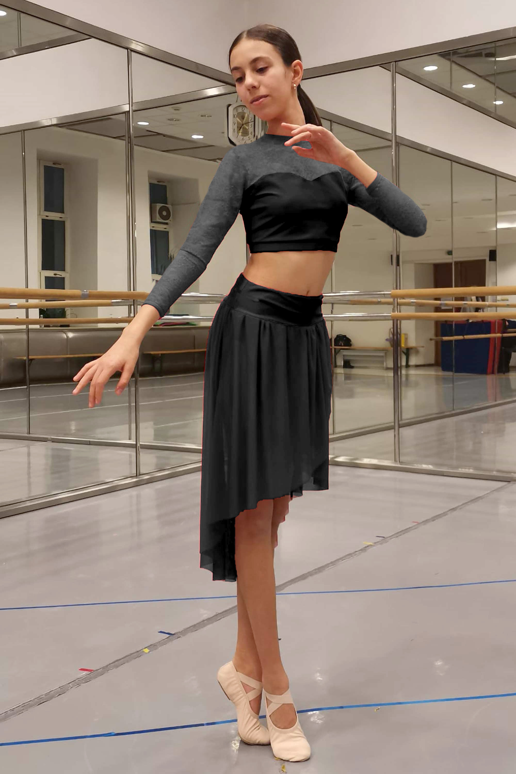 Fete :: Gimnastica-dans-tenis :: Costume-Body :: Costum Jazz 5 Negru 1619